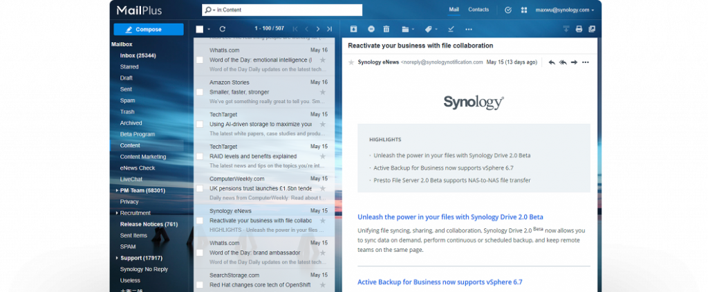 揮別郵件服務訂閱費 Synology MailPlus 以 1/3 總體成本幫企業重拾郵件自主權